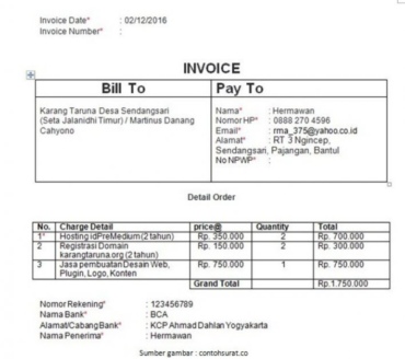 Contoh Invoice Jasa Beserta Cara Mudah Membuatnya - Instapay